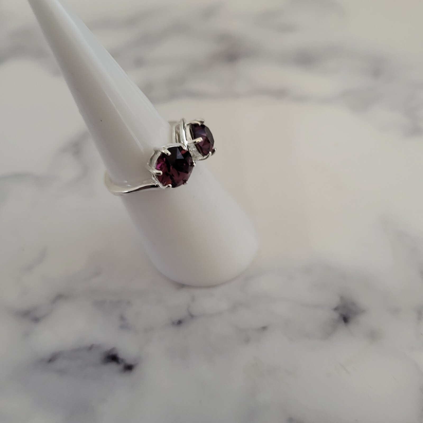 Austrian Amethyst crystal ring in Sterling Silver | eBay UK