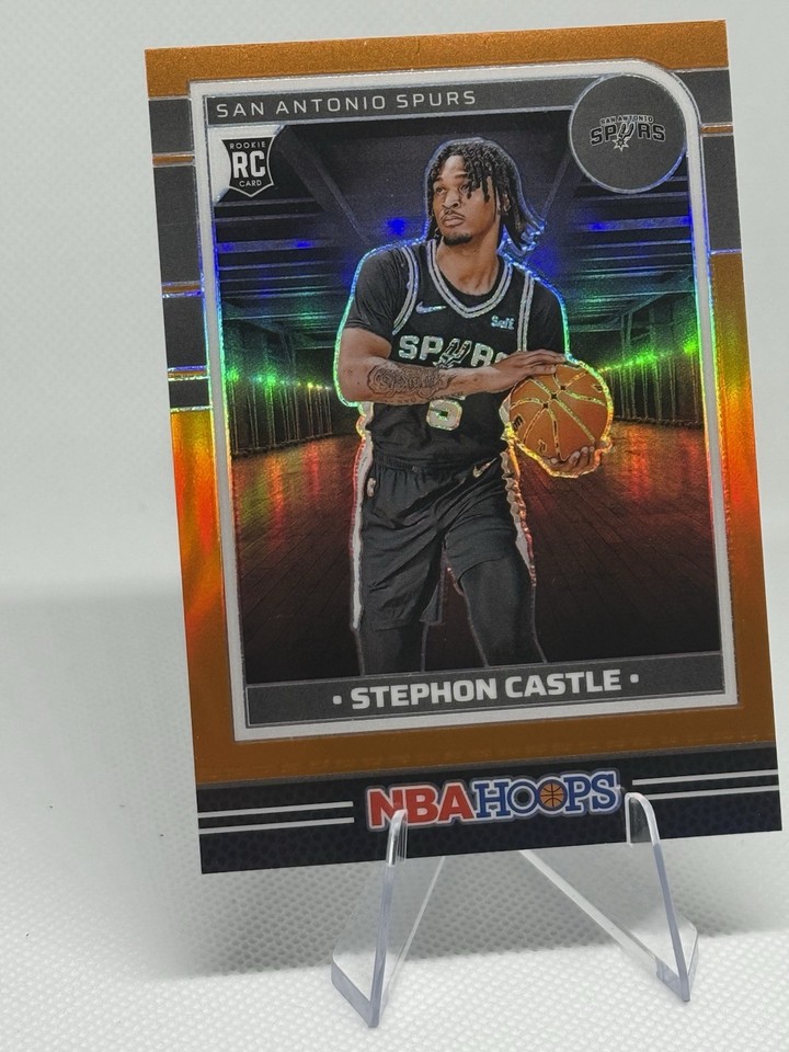 Stephon Castle 2024-25 Panini NBA Hoops Orange Prizm Premium /199 RC ...