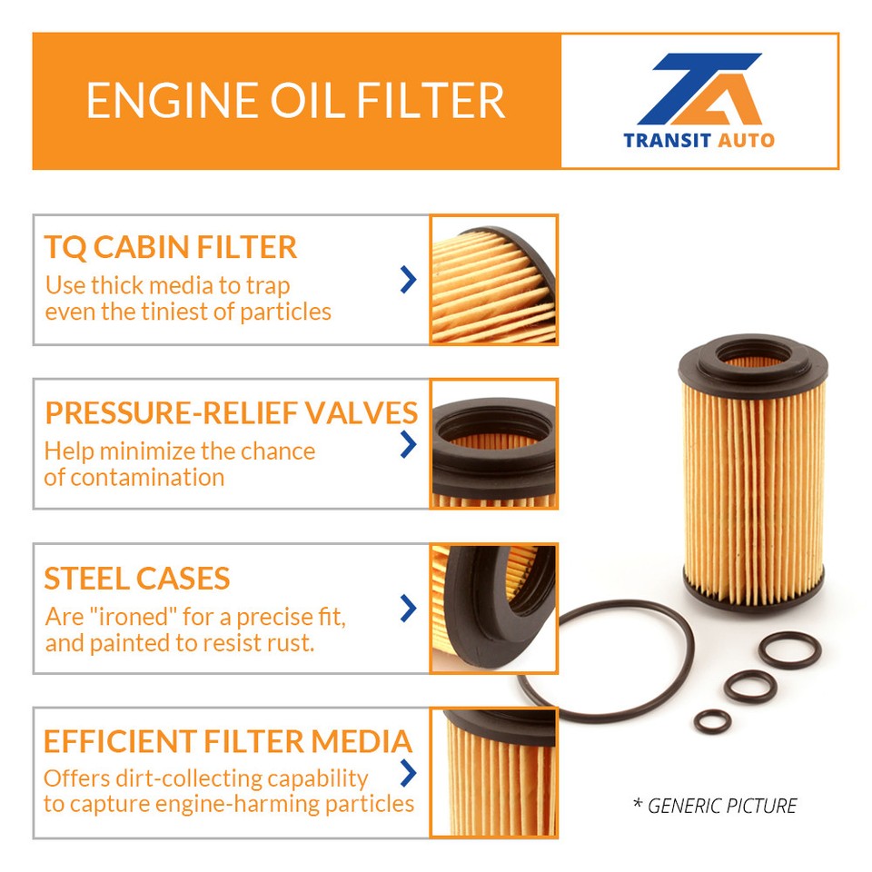 Engine Cartridge Oil Filter For Mercedes-Benz GLK350 C300 ML350 C250 ...