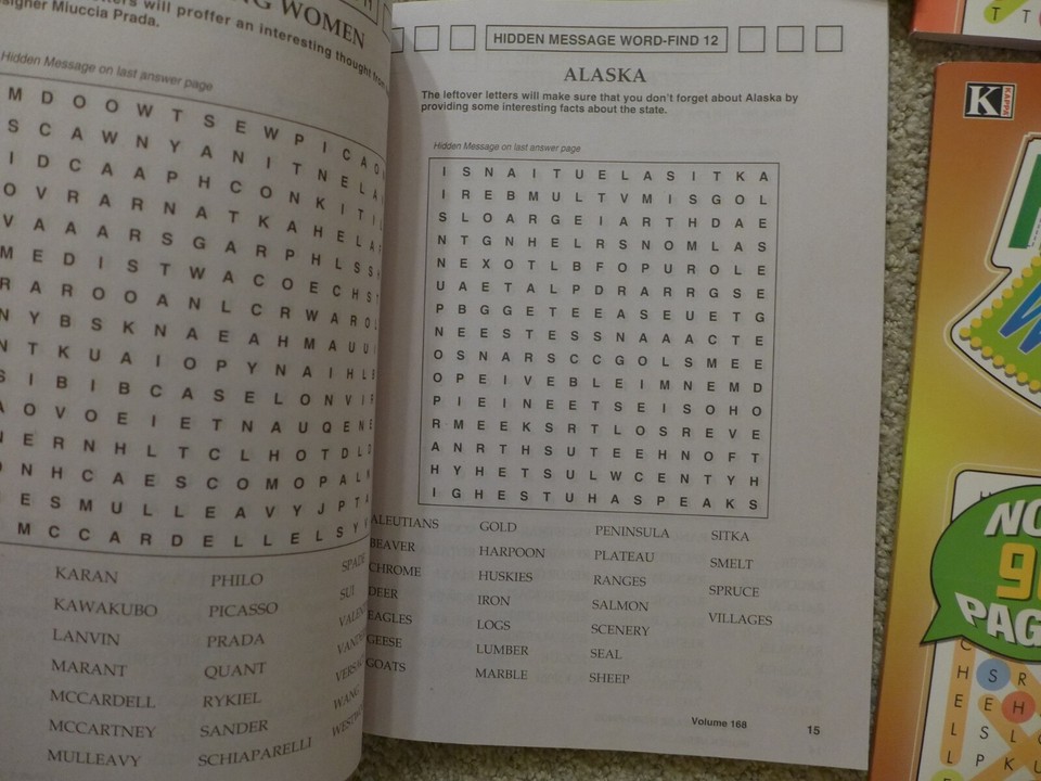 Lot of 5 Kappa Hidden Message Word-Find Puzzle Books vol 162 163 164 ...