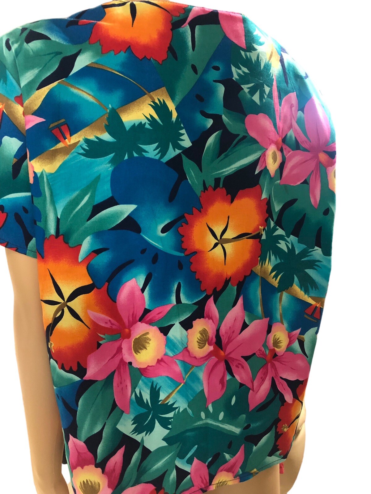 Vintage Hilo Hattie Hawaiian Floral Shirt Size Large … Gem
