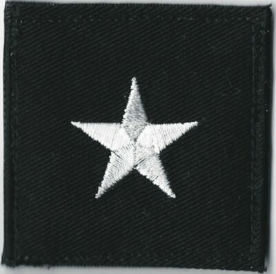 2" Black White O-7 BG Brigadier General Rank Fits For VELCRO® BRAND ...
