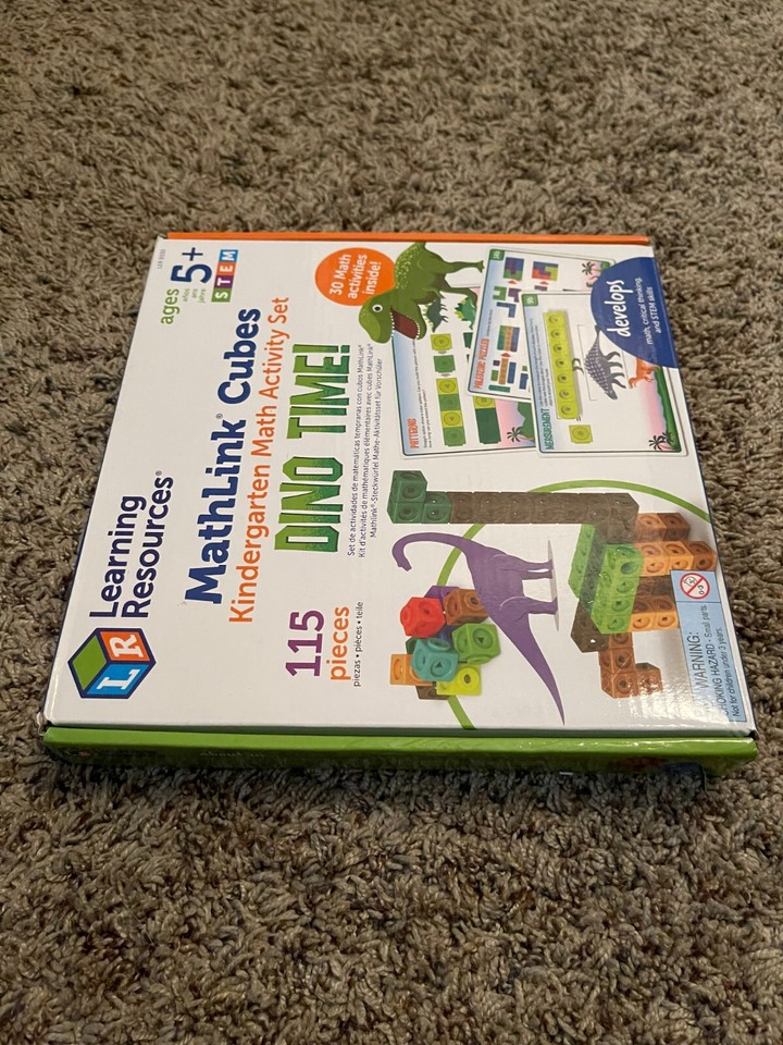 Learning Resources MathLink Cubes Kindergarten Math Activity Set: Dino ...