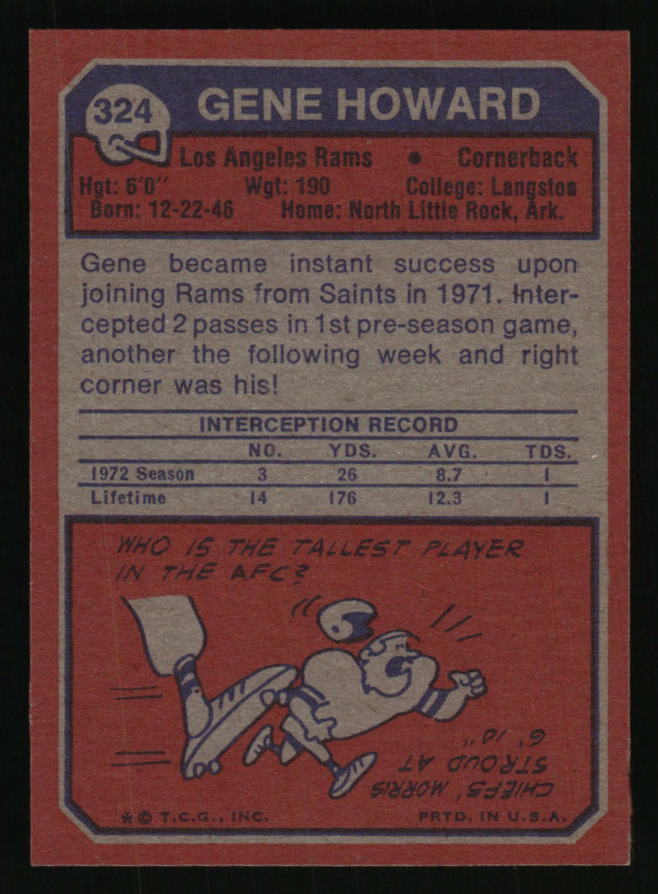 1973 Topps #324 Gene Howard | eBay