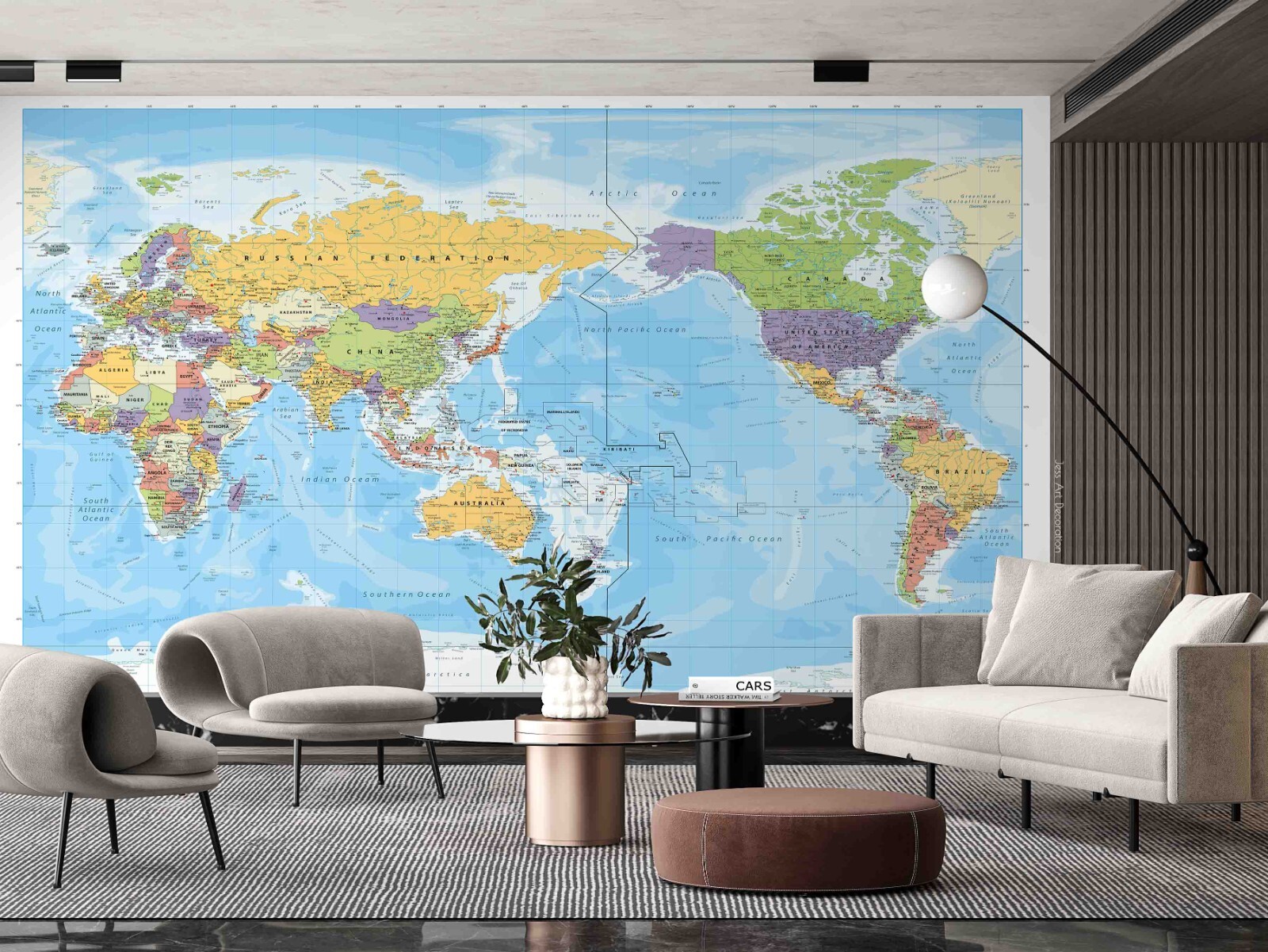 3D Blue World Map Wall Murals Wallpaper Murals Wall Sticker | eBay ...