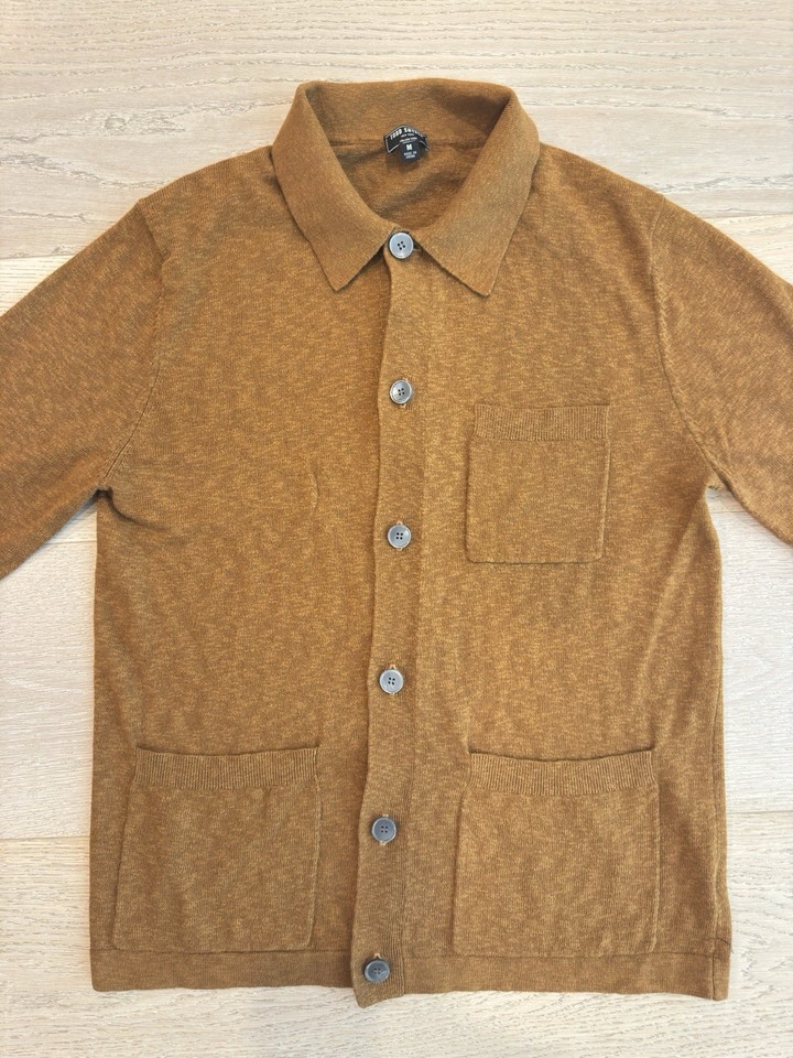 Todd Snyder Cotton Linen Pub Jacket M Italian Yarn Sweater Cardigan ...