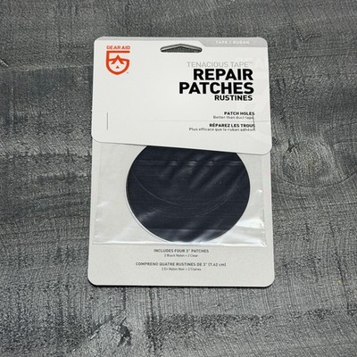 Gear Aid Tenacious Tape Repair Patches Clear & Black 3" Round Ultra ...