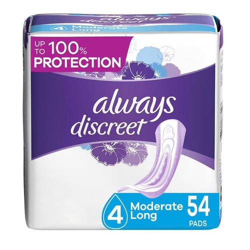 , Incontinence & Postpartum Pads For Women, Size 4, Moderate Absorbency ...