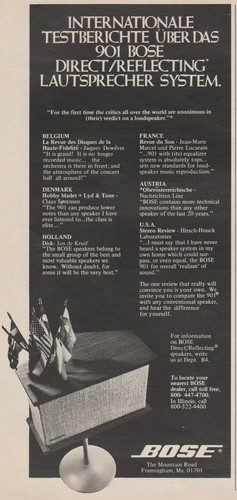 1975 Bose 901 Direct/Reflecting Speakers - Headline In German - Print ...
