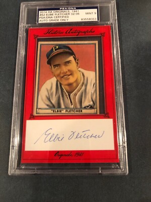 Elbie Fletcher Historic Autograph 32/36 1941 Play Ball #62 Autograph ...