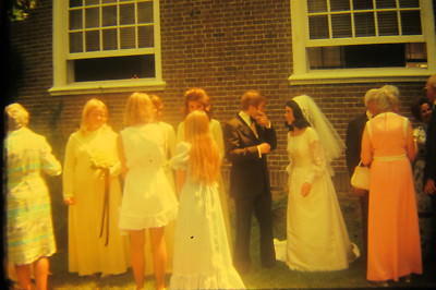 Vtg 35mm 1974 Color Photo Slide Wedding Dress Groom Bride Reception ...