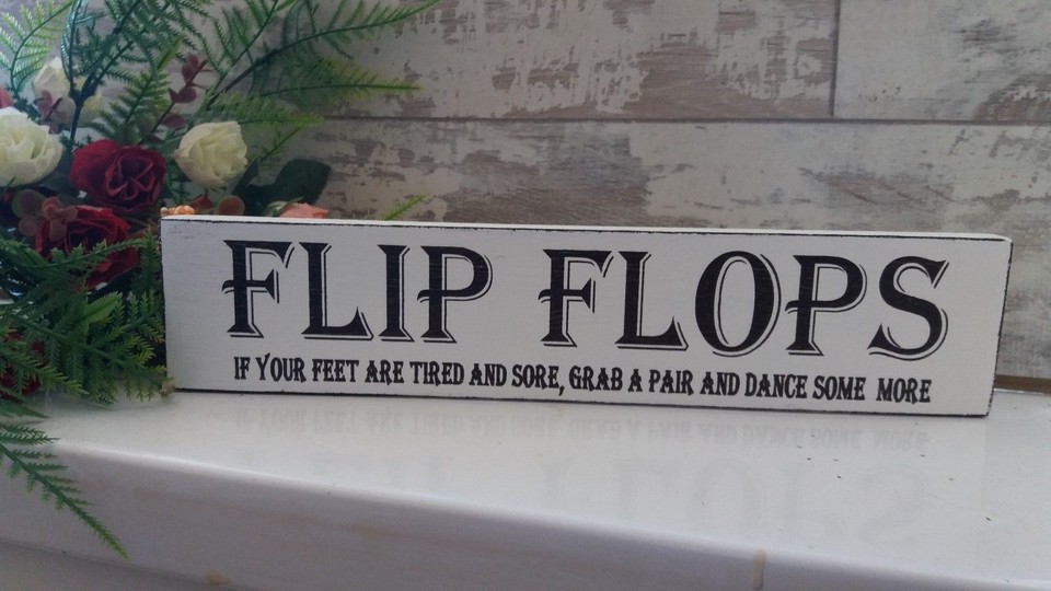 Rustic Wooden wedding flip flop free standing sign shabby chic top ...