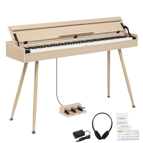 Glarry 88 Key Weighted Digital Piano - Wooden Desk Electric Piano,MIDI ...