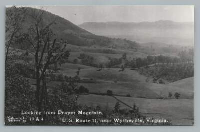 Draper Mountain WYTHEVILLE Virginia RPPC Vintage Route 11 Silverglo ...