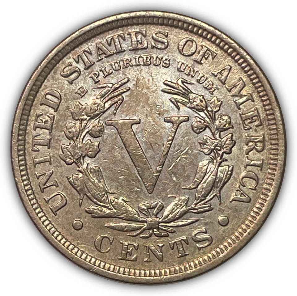 1912 Liberty Head V Nickel Almost Uncirculated AU Coin, Cleaning #19661 ...