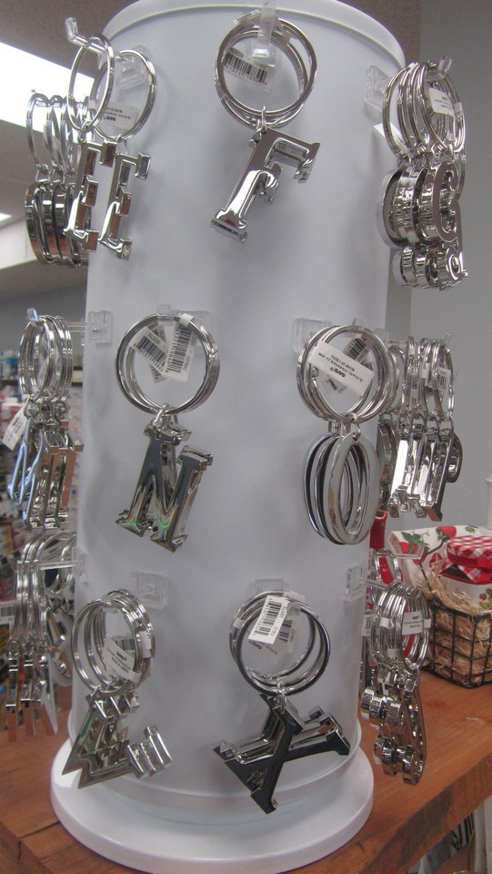 Ganz KEYCHAIN Silvertone SOLID METAL - Choose Letter | eBay