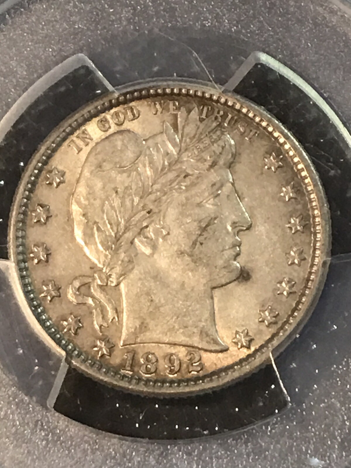 1892 Barber Quarter PCGS AU55 **Some toning** | eBay
