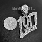 Silver Plated Alloy 1017 Pendant 16" 18" 20" Iced Cubic Zirconia Chain ...