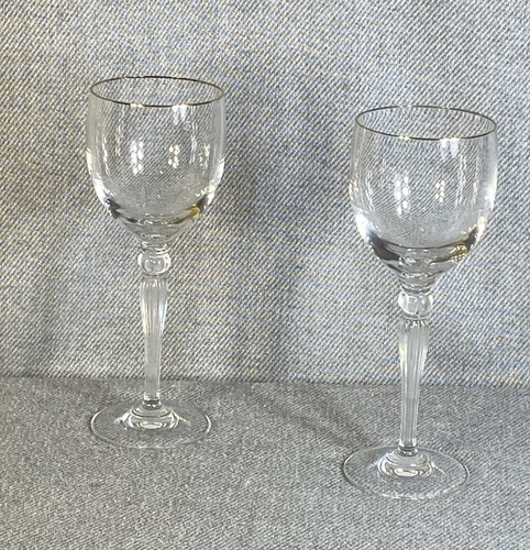 Waterford Carleton Gold Rimmed Crystal Wine Goblets Glasses 7.75 Set of ...