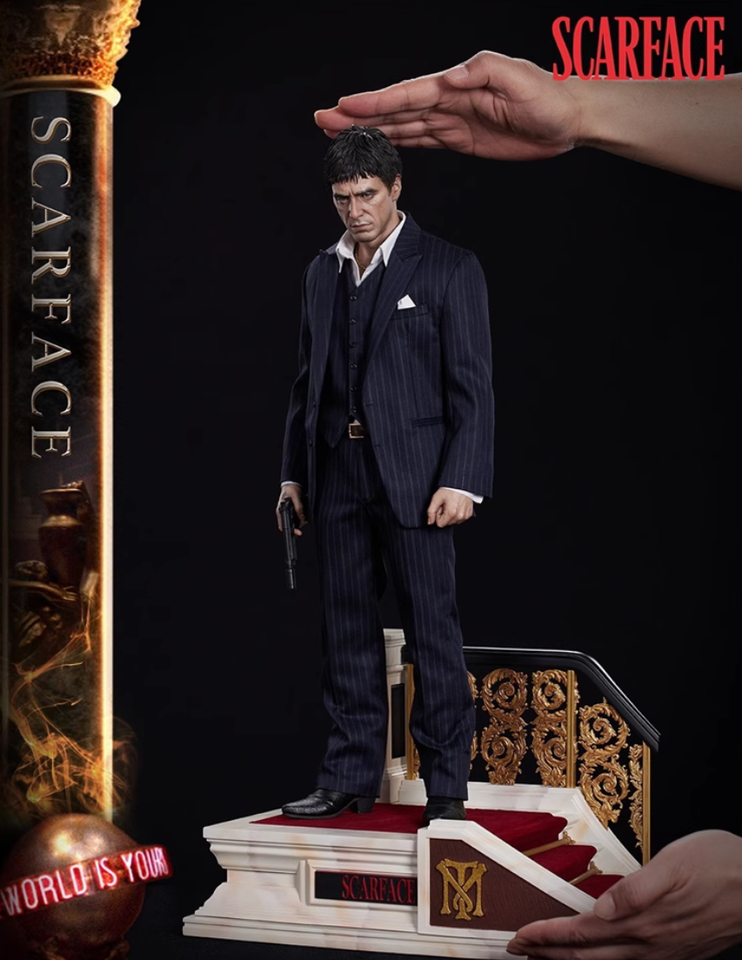 BLITZWAY 1/4 Scarface Tony Montana Al Pacino Figure Statue Rubber Hair ...