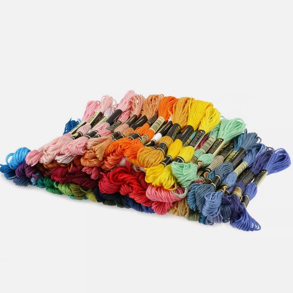 Lot 100 Multi Colors Cross Stitch Floss CottonThread Embroidery Sewing ...
