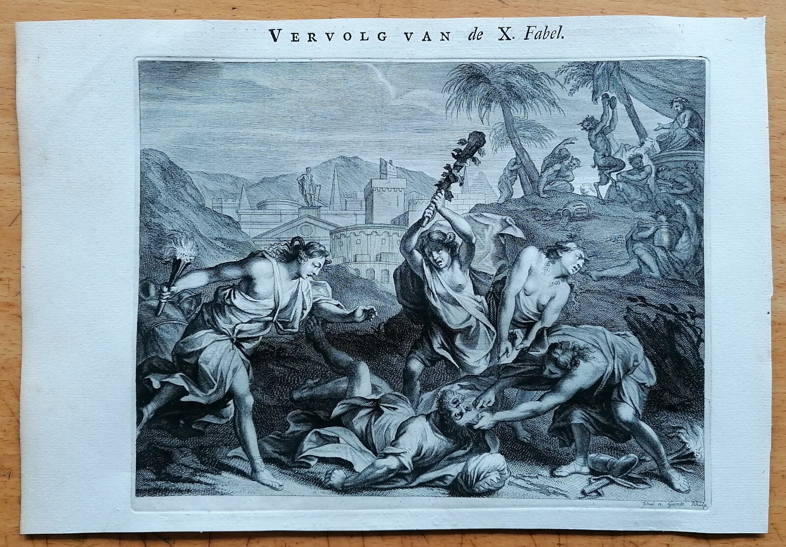 Pentheus slain by bacchantes - Original Print Ovid Metamorphoses - 1730 ...