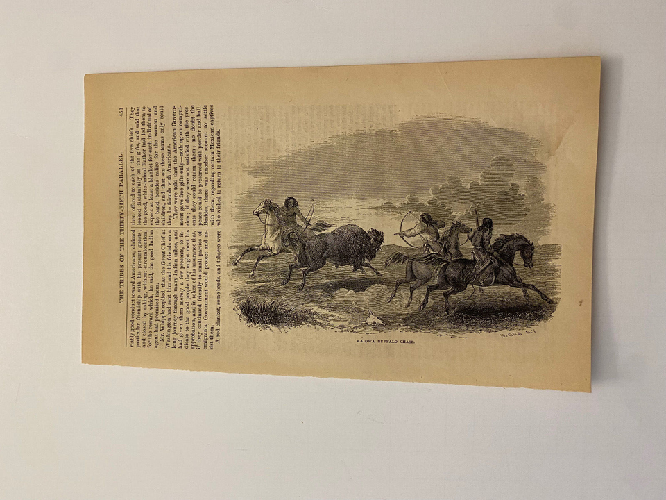 Kiowa Native American Tribe Chasing Buffalo United States c. 1858 ...