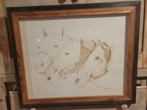 Framed Original Ruth E. Daniels Horse Art Pointillism Artist Signed ...