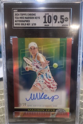 Madison Keys 2024 Topps Chrome #TCA-MKS Tennis Autograph Auto! Rose ...