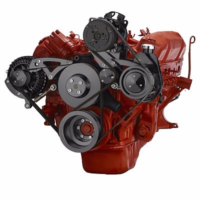 Black Mopar Big Block Serpentine Pulley Kit 440 Chrysler Air ...