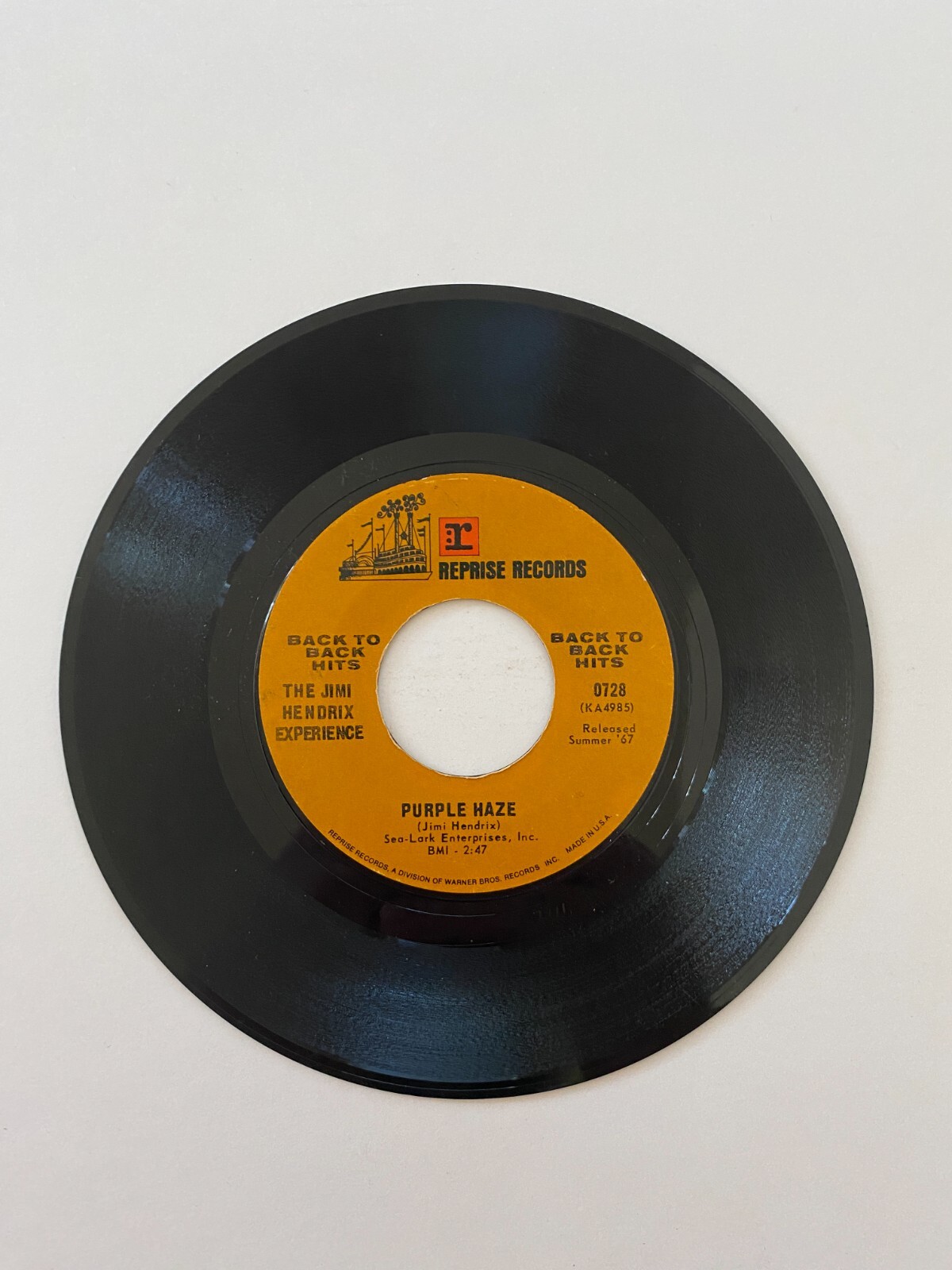 The Jimi Hendrix Experience – "Purple Haze" Vinyl, 7", 45 RPM, Single ...