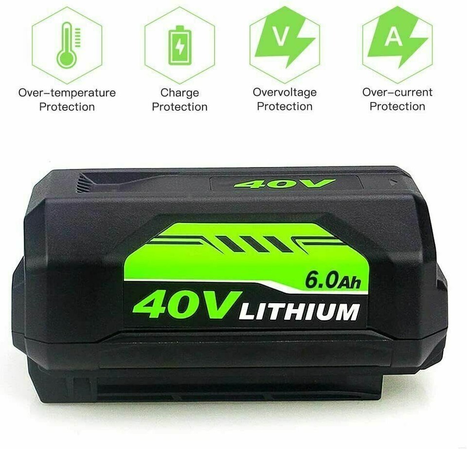 2 PACK 6.0AH Lithium Battery for Ryobi 40V 6.0Ah Battery OP40404 OP4040 ...