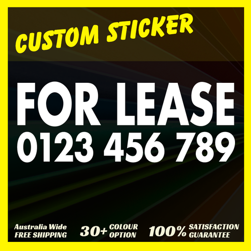 CUSTOM FOR LEASE CAR SIGN STICKERS #001 - 30x11cm - Indoor Outdoor ...