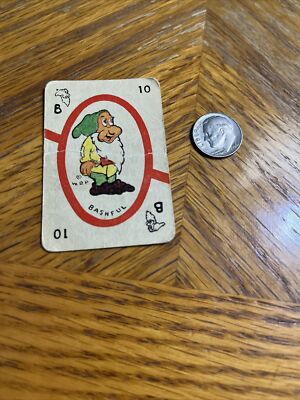 Mini 1950 WDP Walt Disney Productions Mickey Mouse Canasta Card Bashful ...