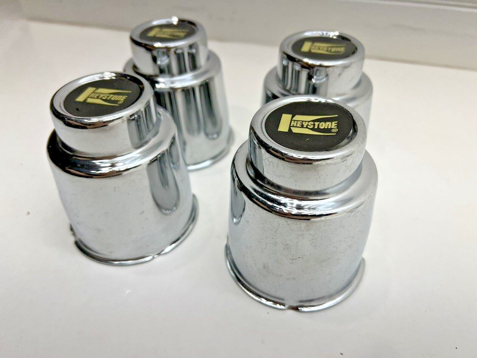 Keystone Wheels Center Caps Push Through Style Rim Covers Chrome Emblem ...