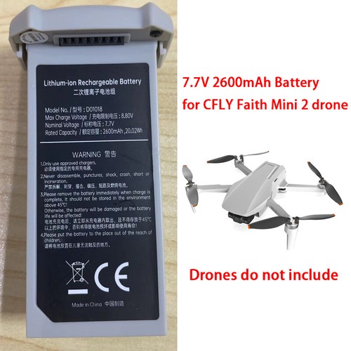 Original 7.7V 2600mAh Battery Accessory for CFLY Faith Mini 2 Drone ...