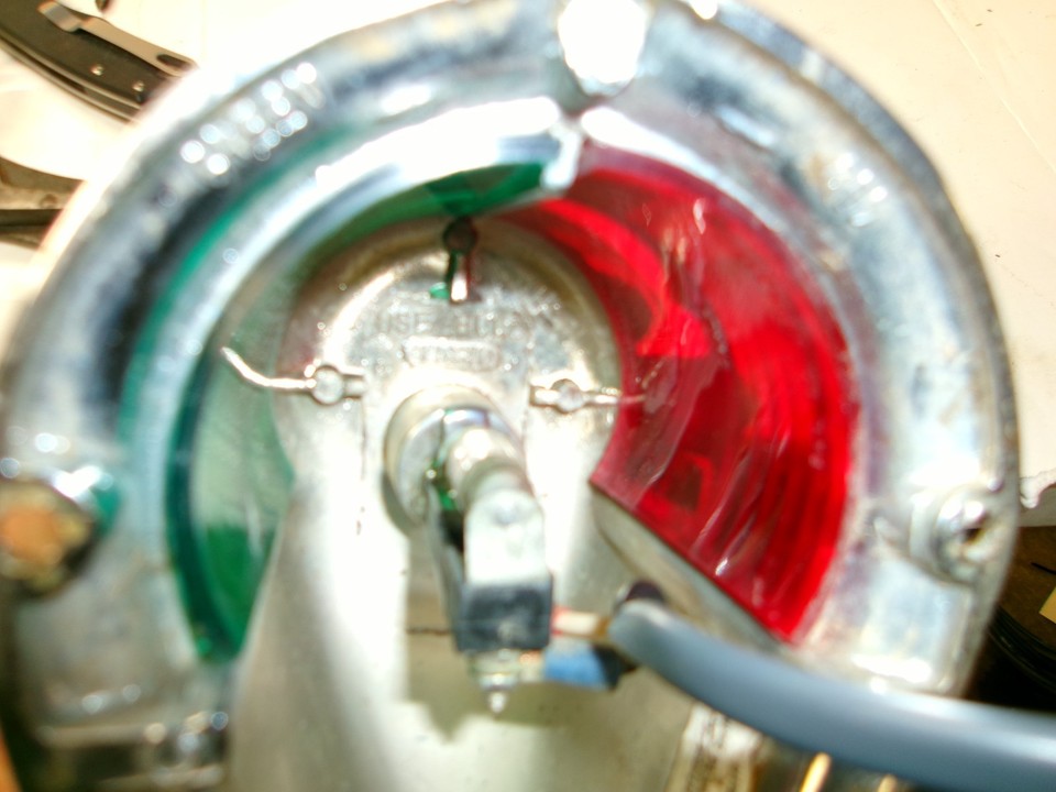 Vintage Chrome Boat Bow Running Light with Flagpole Green/Red Starboard ...