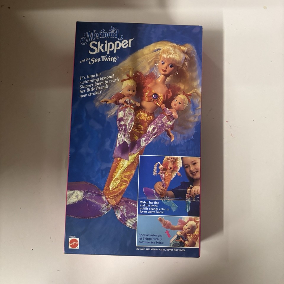 VINTAGE 1993 BARBIE "MERMAID SKIPPER AND THE SEA TWINS" DOLL SET #10506 ...