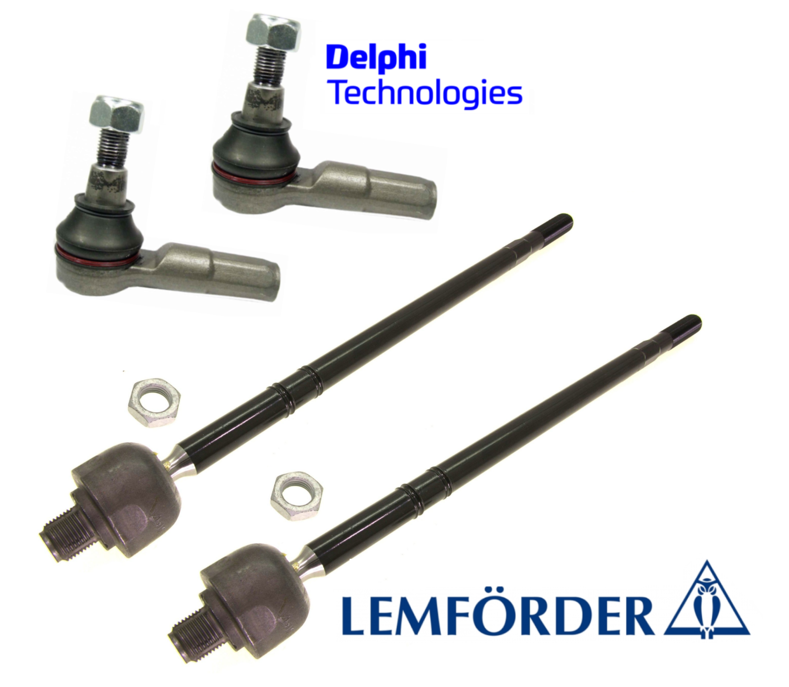 Tie Rod Assembly Inner & Outer Lt & Rt 4pcs OE Lemforder Delphi for ...