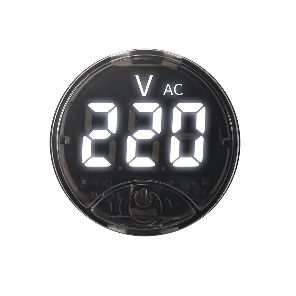 Car Voltmeter AC50~265V LED Digital Display Round Two Wire panel ...