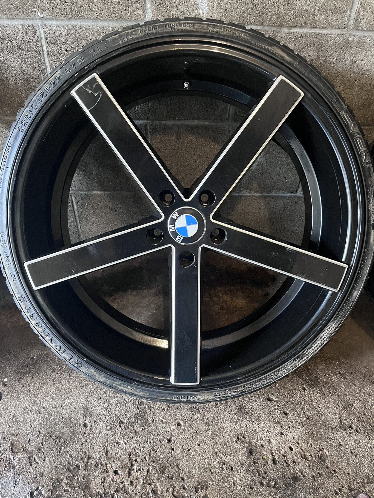 22 inch 22x8.5 RAVETTI M1 BLACK MILLED wheels rims 5x120 +38 | eBay