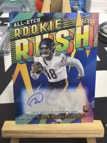 2024 Topps Chrome Caleb Williams RC All-Etch Rookie Rush Auto Blue ...