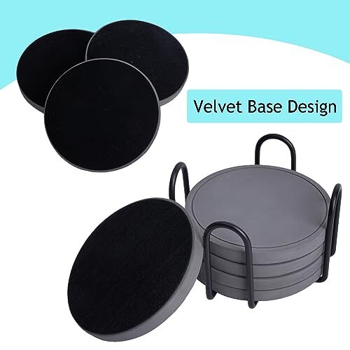 Cup Coasters For Drinks Absorbent Heavy Duty Ceramic Coaster Set Of 6 ...