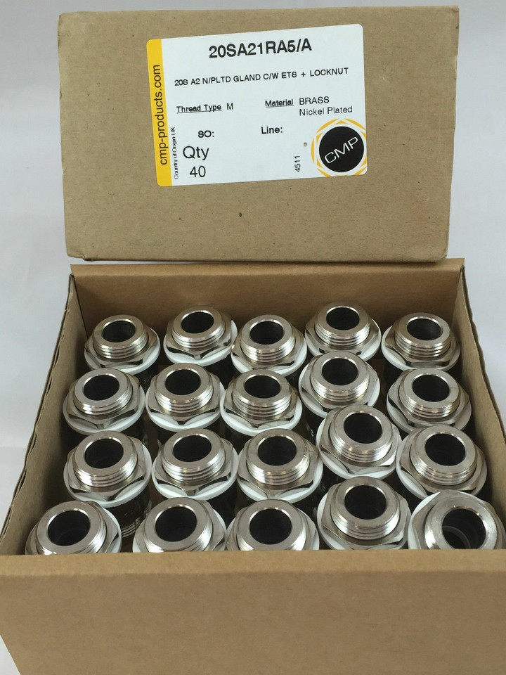 CMP 20SA21RA5/A CABLE GLAND c/w ETS & LOCKNUT IND UNARM 01004623 x40 | eBay