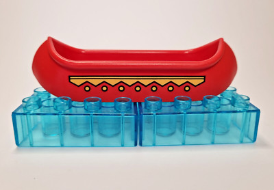 LEGO® Duplo Red Canoe with 3 Transparent Blue Bricks | eBay Australia