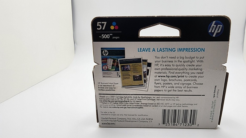 HP 57 Color Ink Cartridge NEW GENUINE 725184712340| eBay