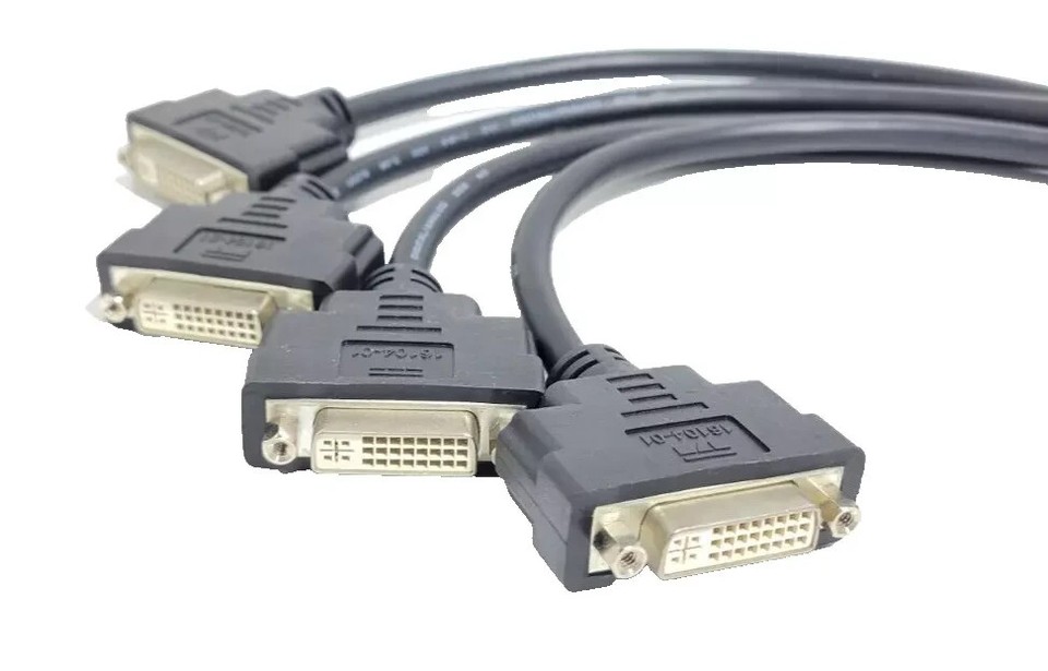 LOT OF 2 - MATROX 16104-01 BLACK SPLITTER CABLE QUAD HEAD KX-20 DVI | eBay