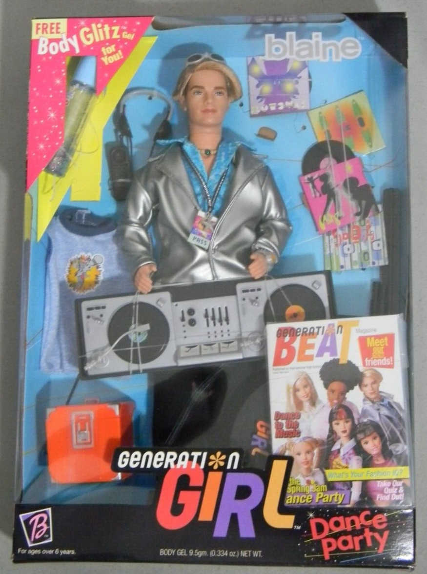 BARBIE GENERATION GIRL BLAINE DANCE PARTY 1999 MATTEL #26111 W/ GLITZ ...