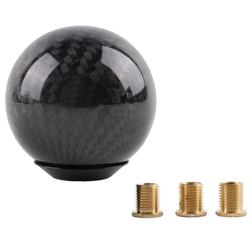 Universal Real Carbon Fiber Round Ball Shape Car Gear Shift Knob ...
