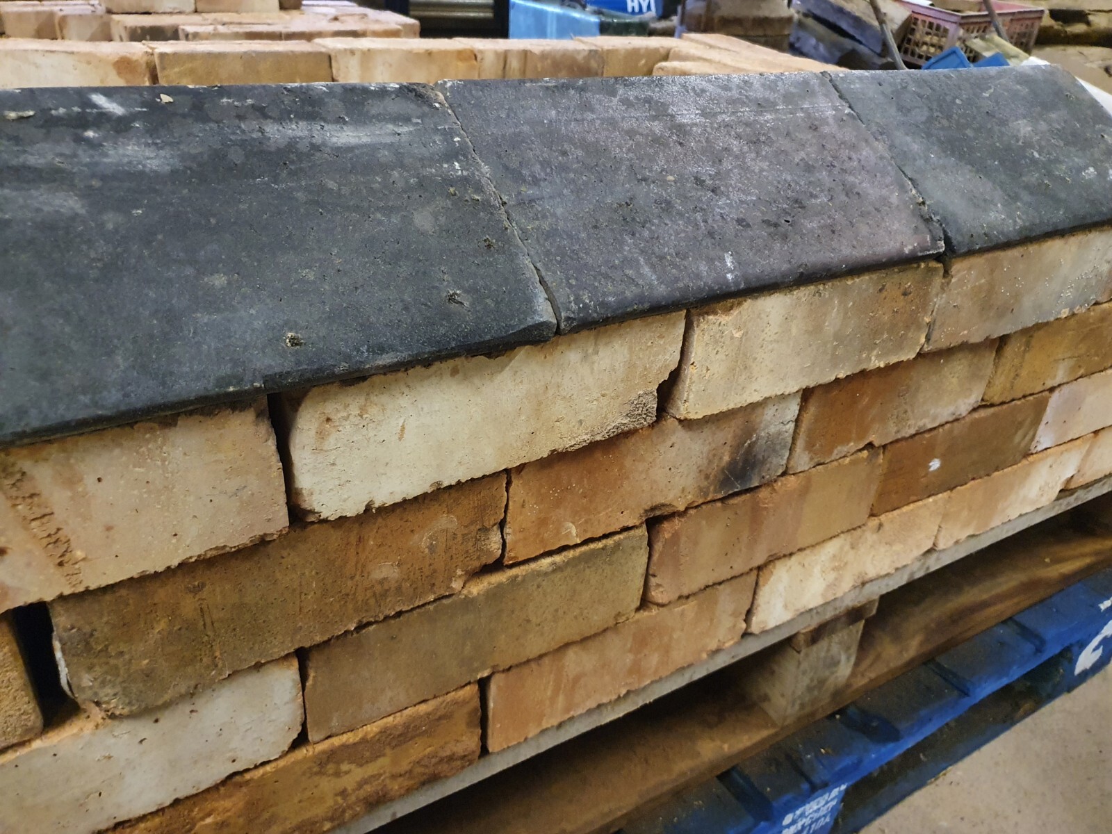 Reclaimed Staffordshire blue angled wall coping tops copers toppers 37 ...